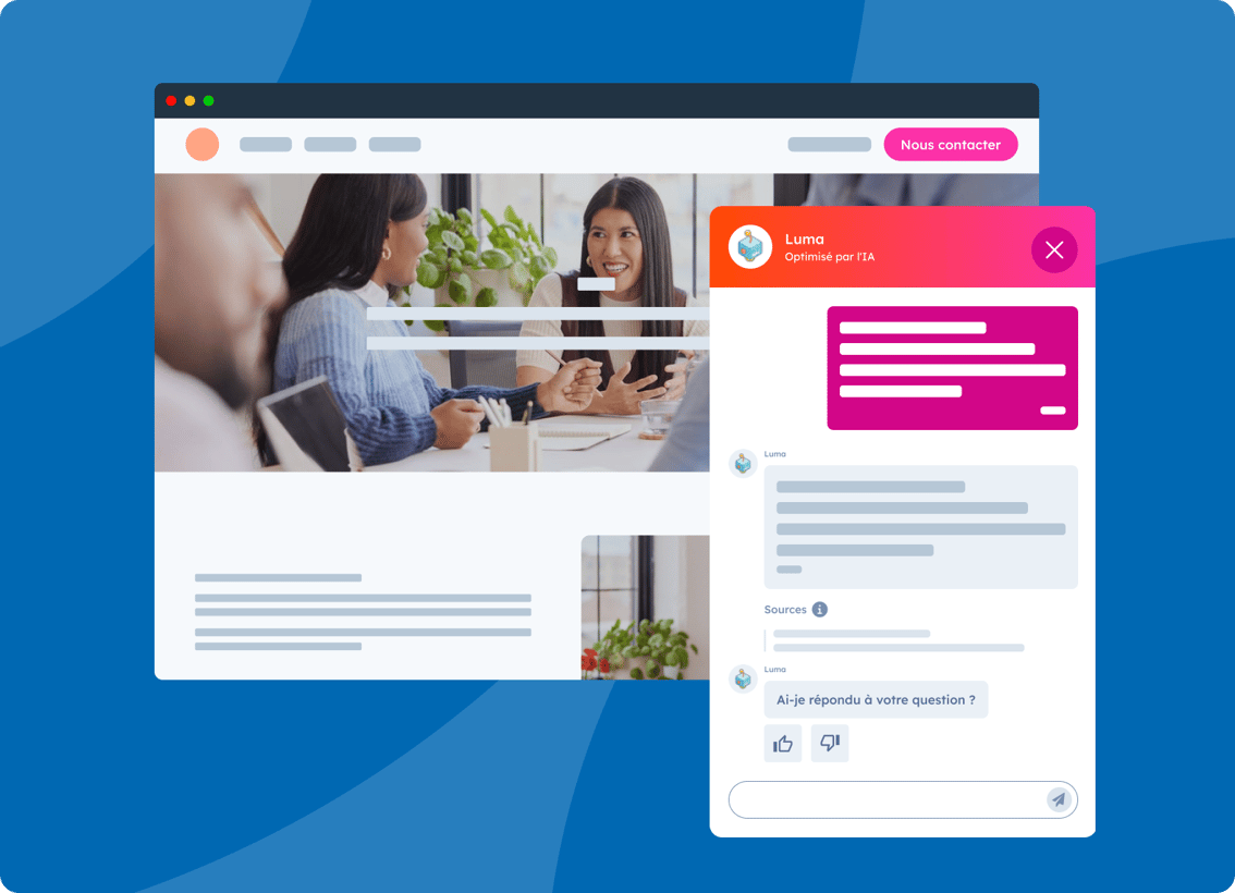 Logiciel de service client Service Hub de HubSpot, alimenté par l'IA