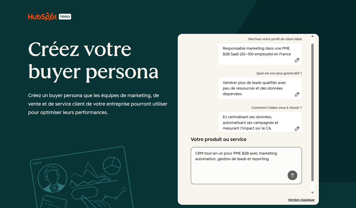 Outil de création de persona gratuit | Make My Persona par HubSpot