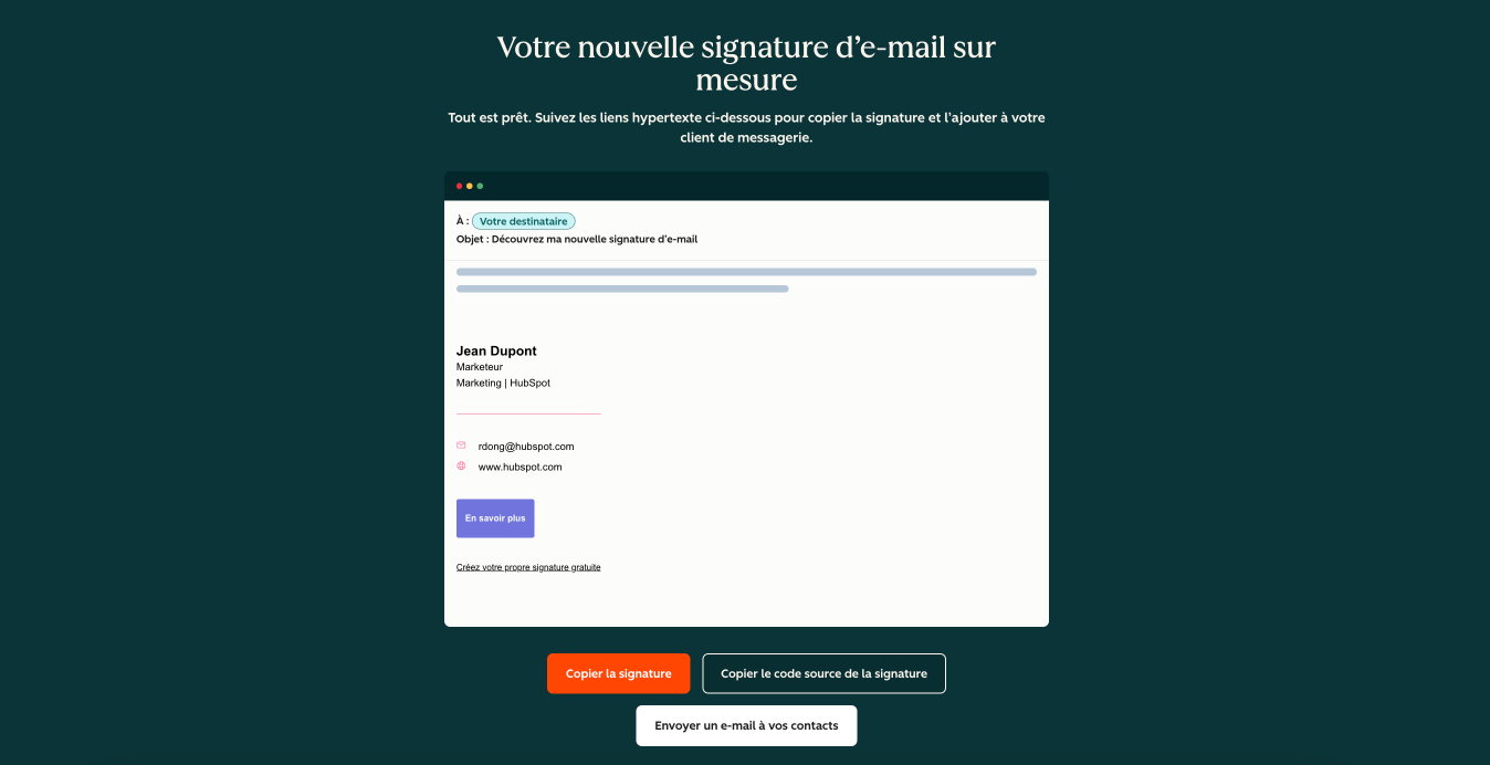Générateur de signature d'e-mail gratuit | HubSpot (2025)