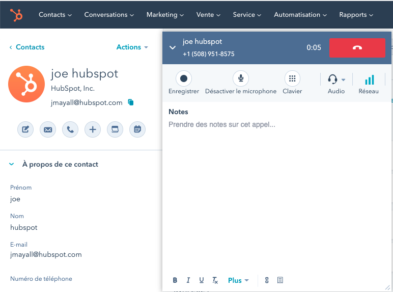 Application de call tracking sur PC et mobile | HubSpot